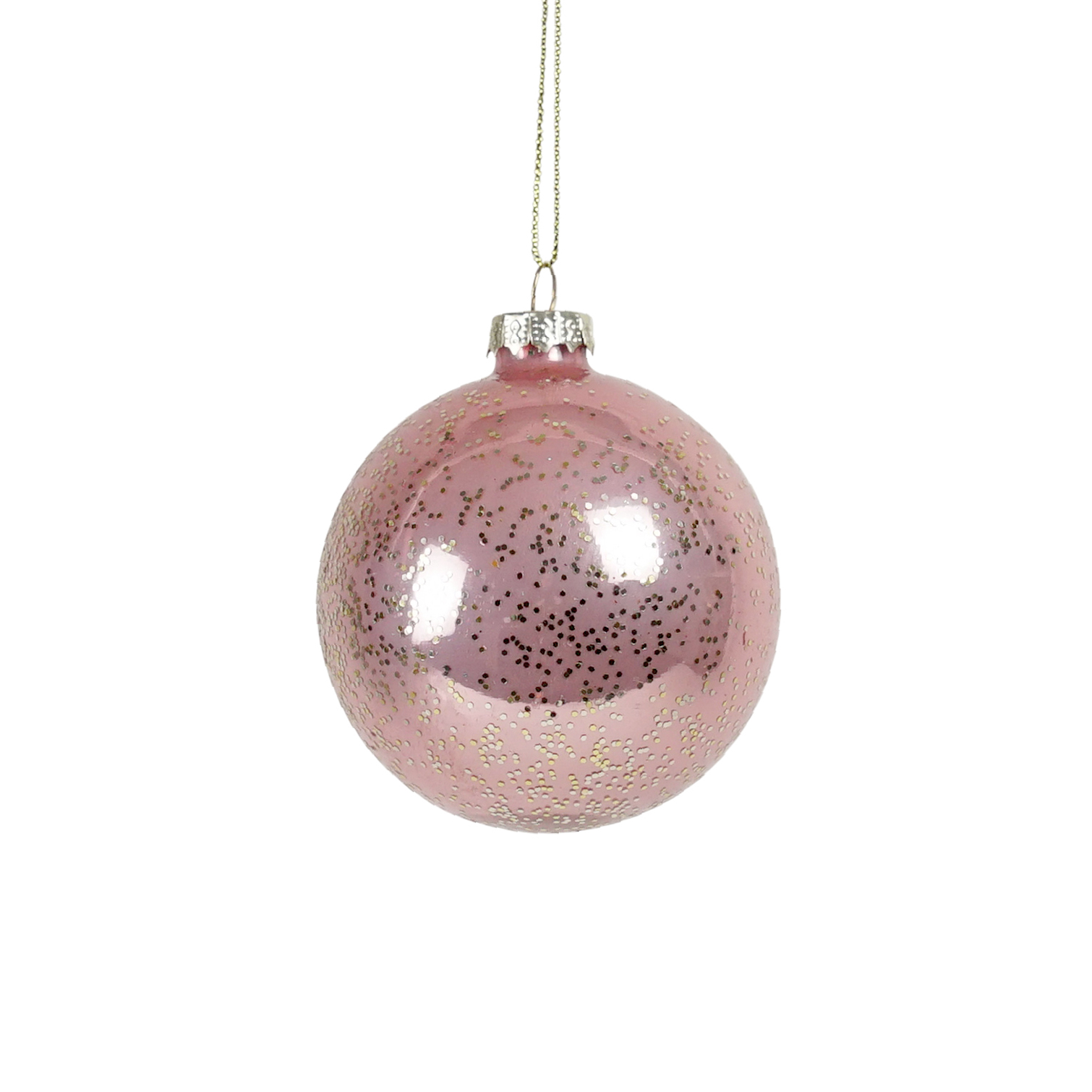 Bauble – Glitter Dusty Pink – Tiaro Christmas Cottage