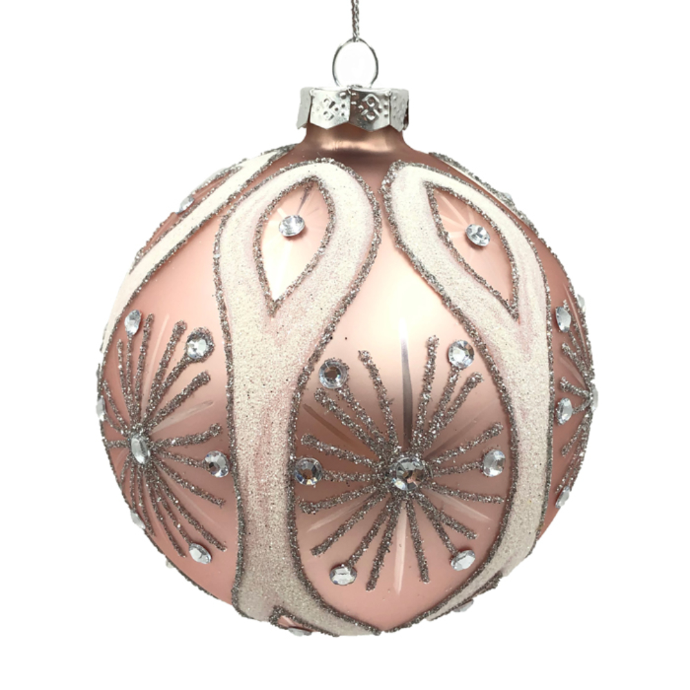 Bauble Pink Silver Dots – Tiaro Christmas Cottage