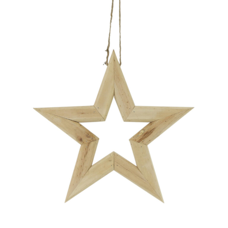 Star Outline Hanger Natural Small – Tiaro Christmas Cottage